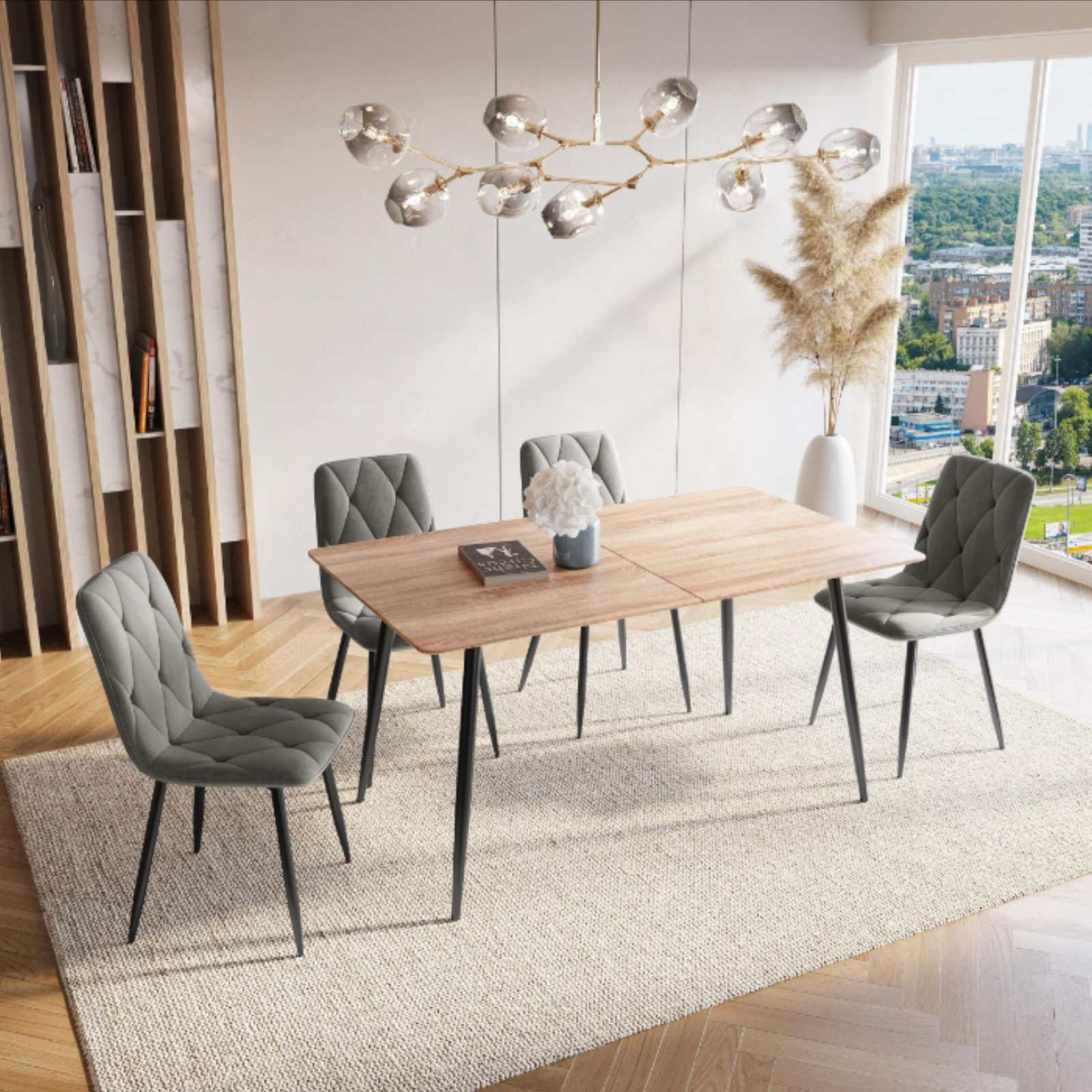 פינת אוכל נפתחת ל180 כולל 4 כסאות דגם הוואנה